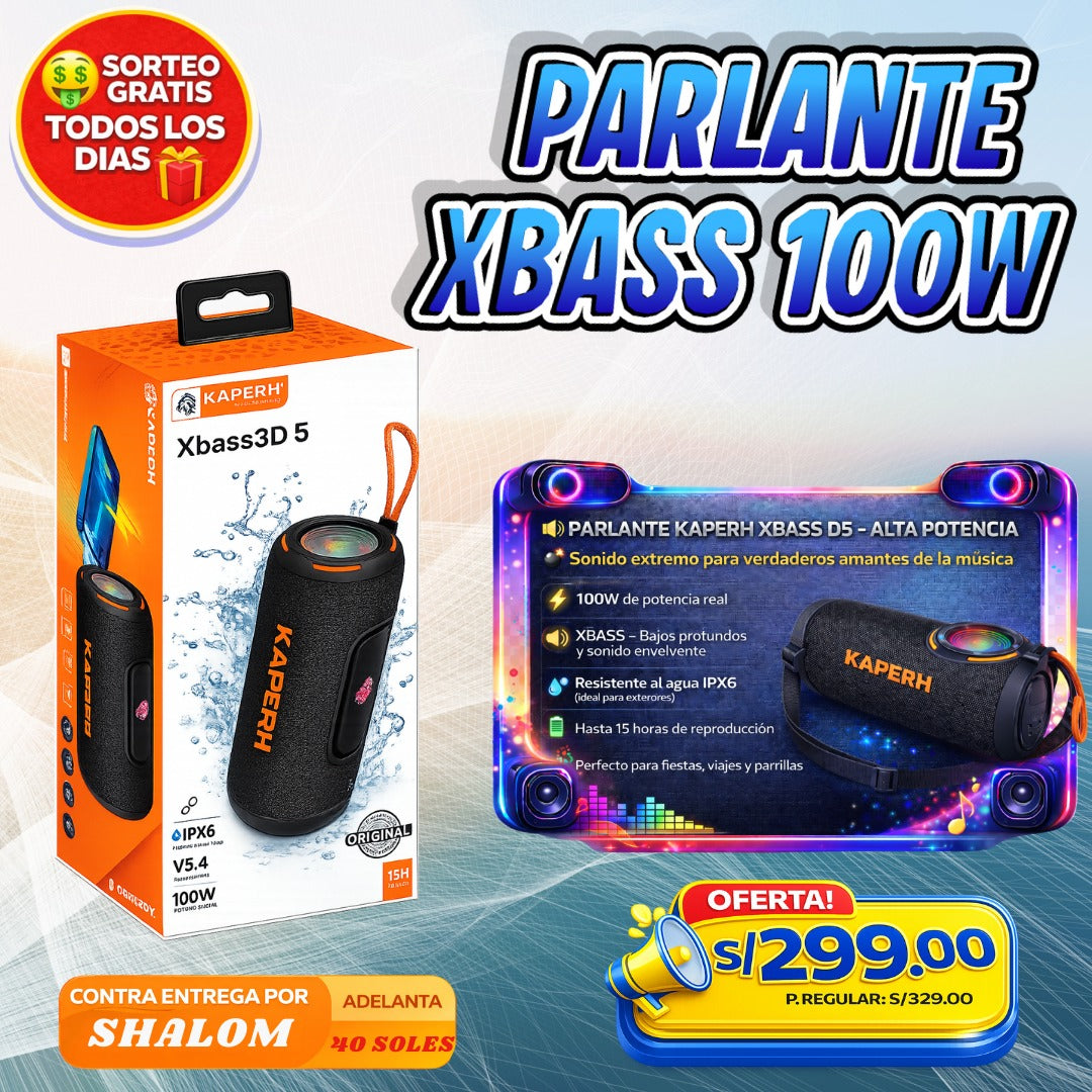 PARLANTE KAPERH XBASS 100W 🔊 – NEXTTV PERU